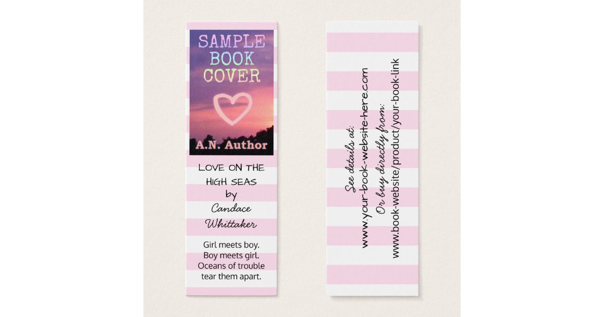 Writer Author Romance Promotion Bookmark Stripes | Zazzle