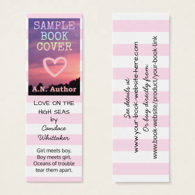 Writer Author Romance Promotion Bookmark Stripes | Zazzle
