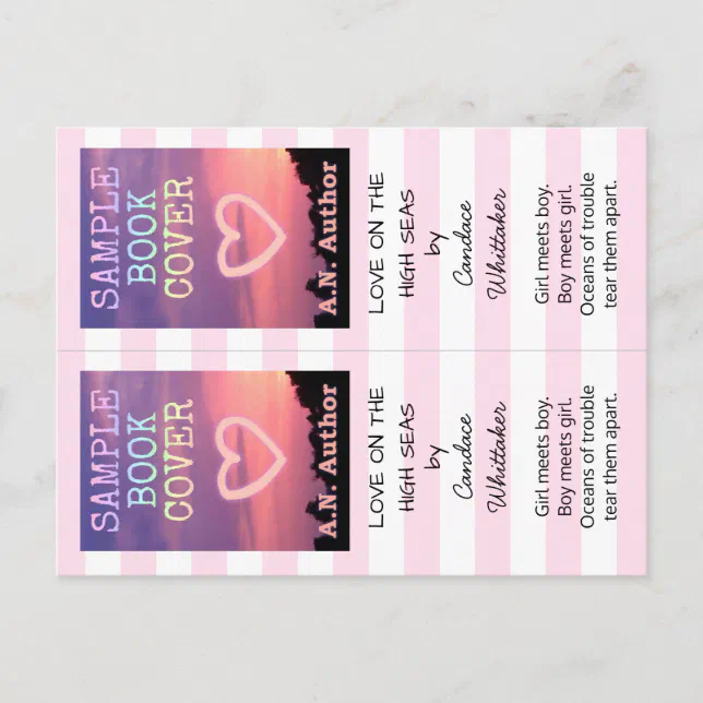 Writer Author Romance Promotion Bookmark Stripes Postcard | Zazzle