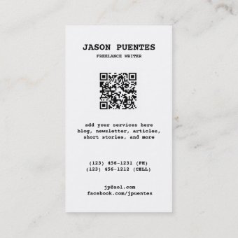 writer business card | Zazzle