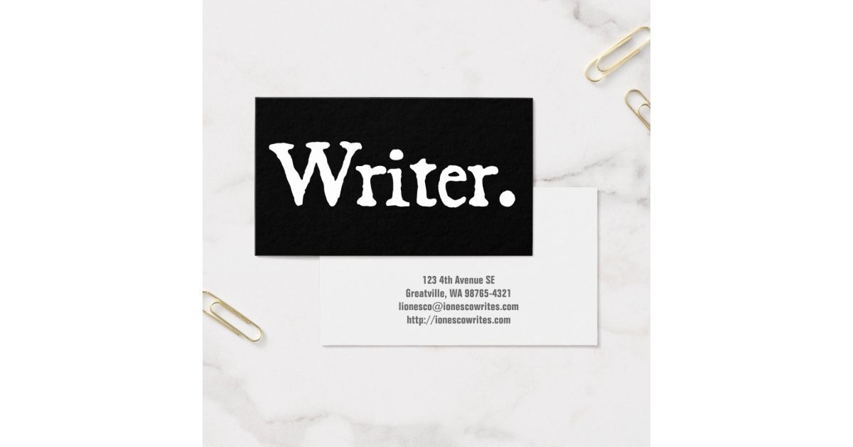 Writer Business Card | Zazzle.com