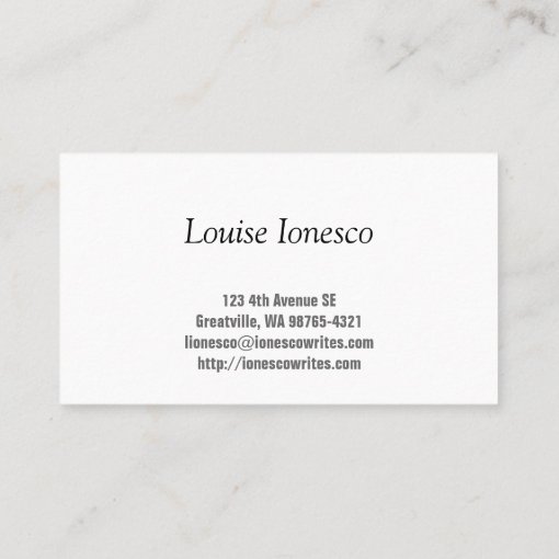 Writer Business Card | Zazzle