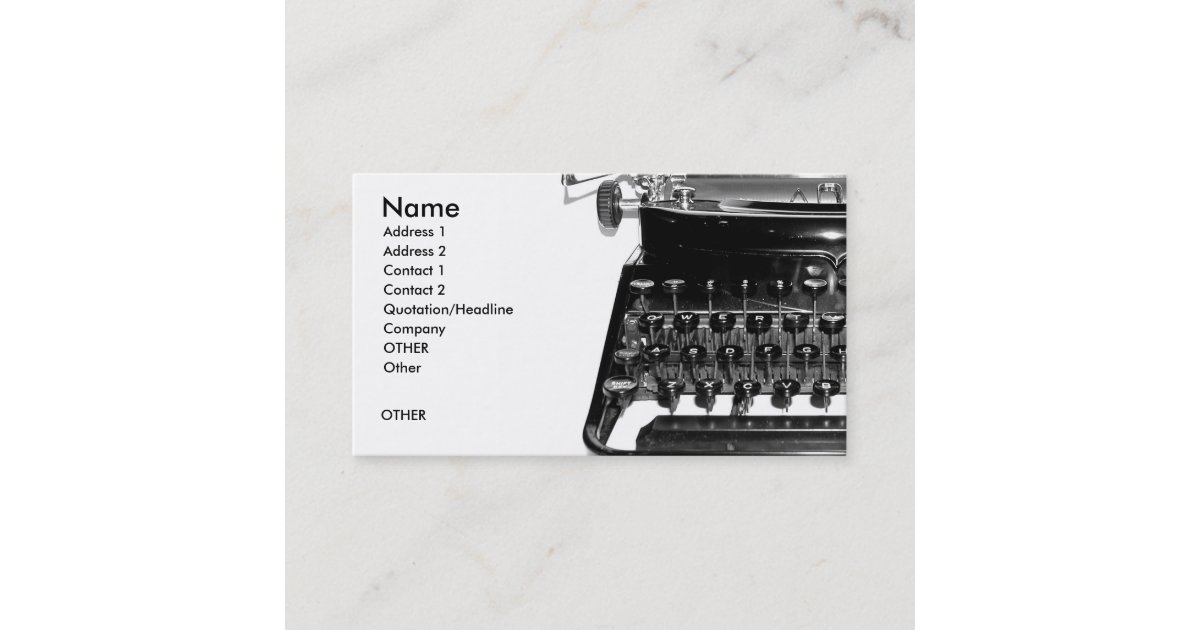 WRITER BUSINESS CARD | Zazzle