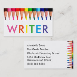 Writer Business Card | Zazzle