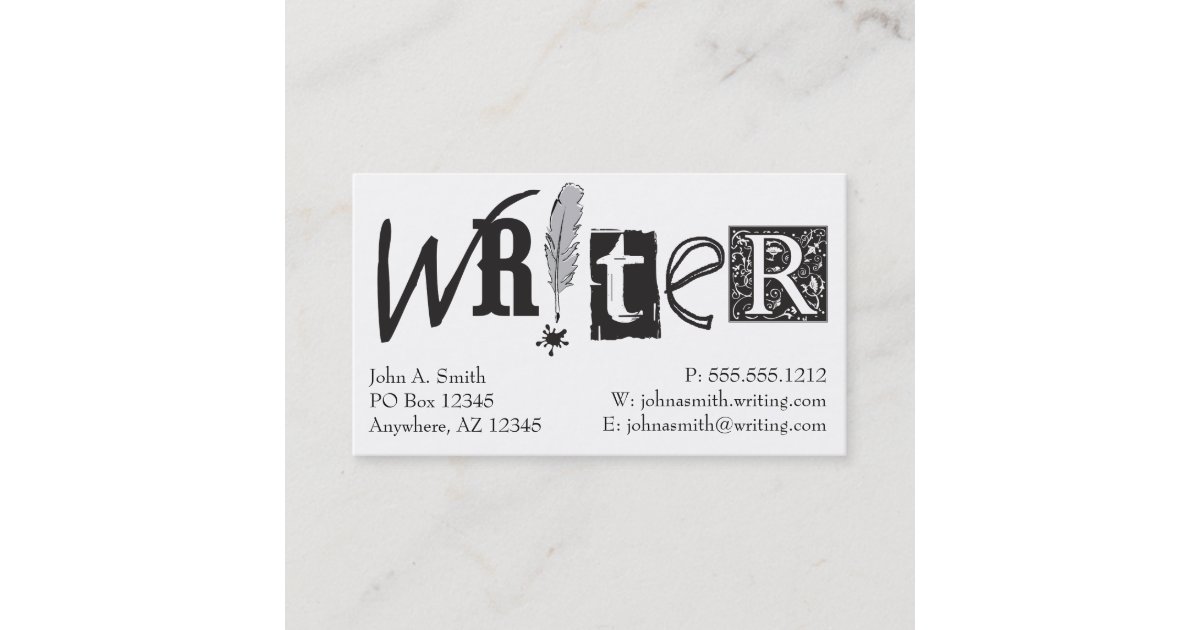 Writer Cards | Zazzle