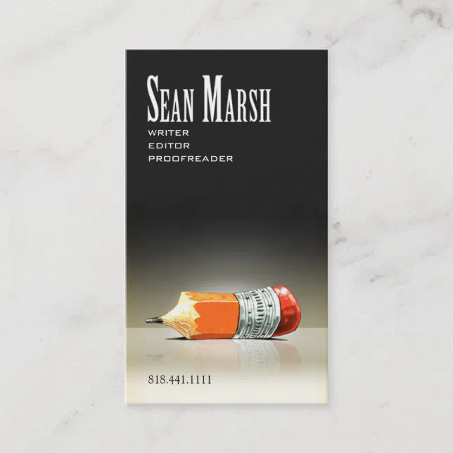 Writer Editor 5 Stylish Creative Proofreader Business Card | Zazzle