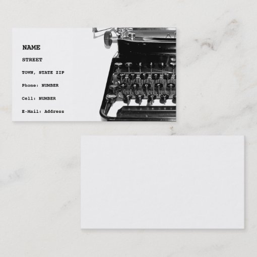 Writer Editor Author Novelist Book Business Card | Zazzle