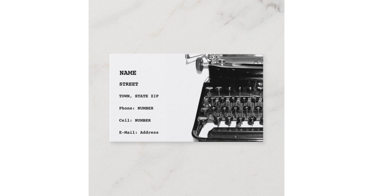 Writer Editor Author Novelist Book Business Card | Zazzle