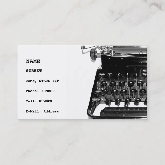 Writer Editor Author Novelist Book Business Card | Zazzle