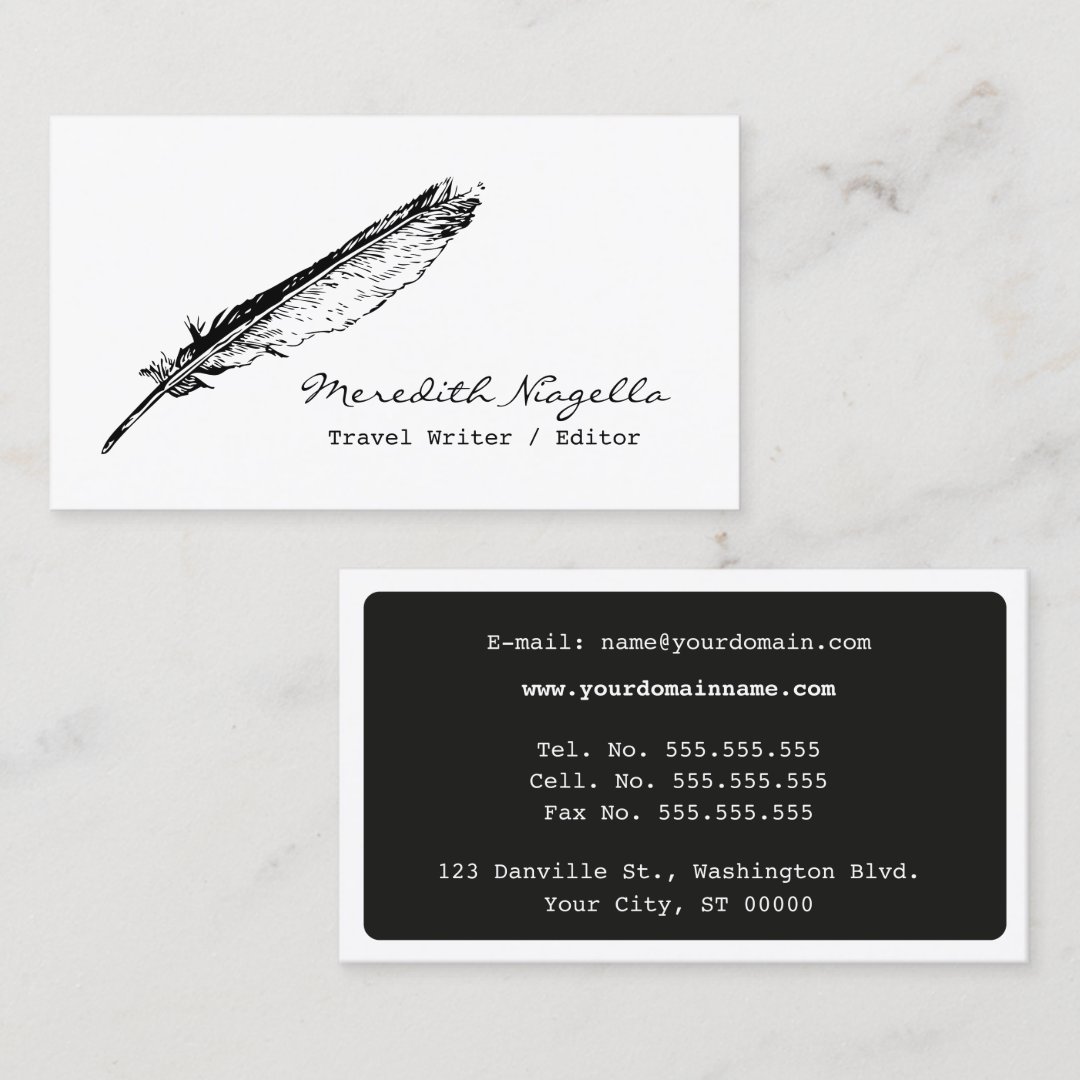 Writer / Editor / Authors Business Card | Zazzle
