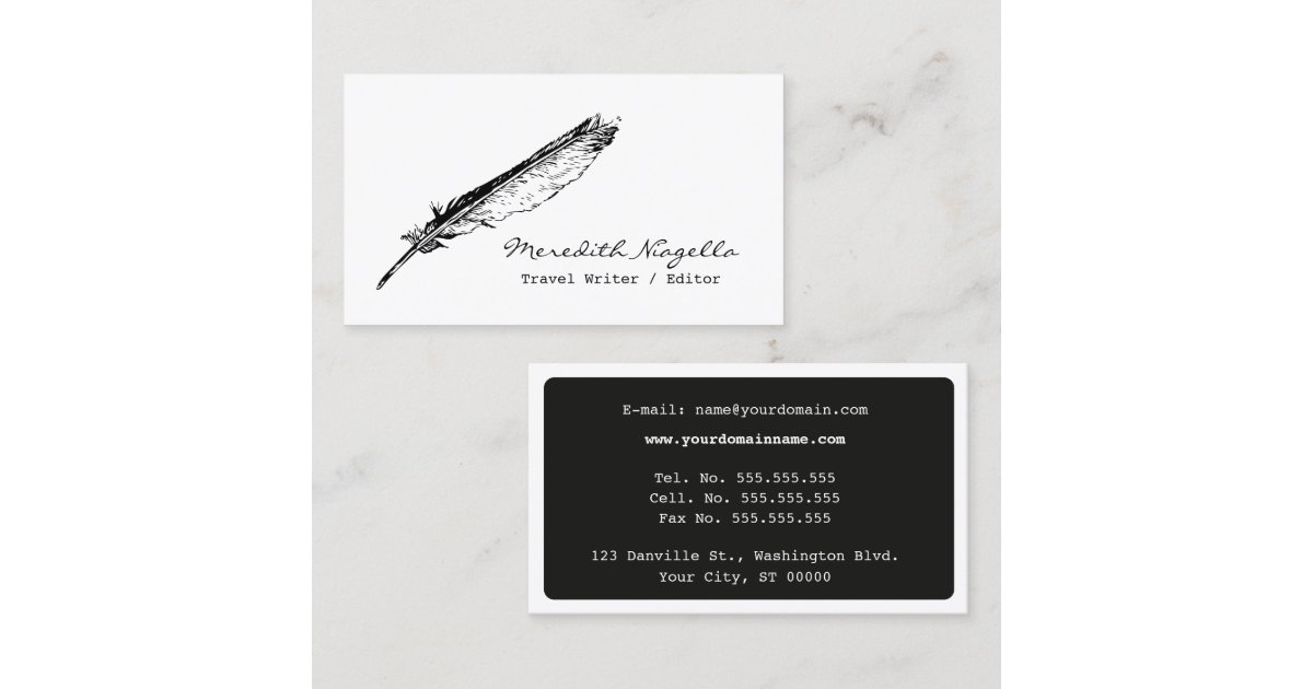 Writer / Editor / Authors Business Card | Zazzle