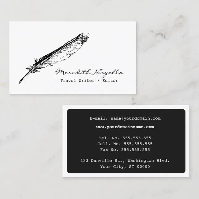 Writer / Editor / Authors Business Card | Zazzle