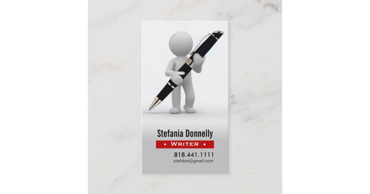 Writer Journalist Ballpoint Pen Business Cards | Zazzle