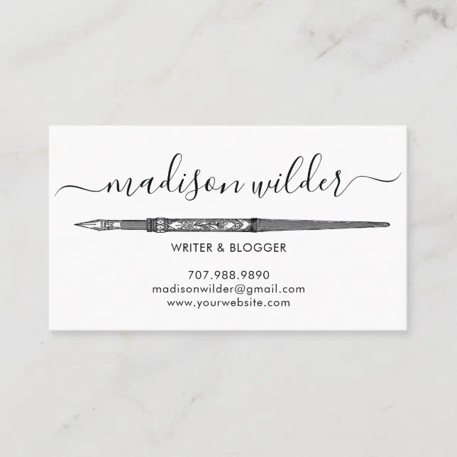 Writer Modern Business Cards | Zazzle