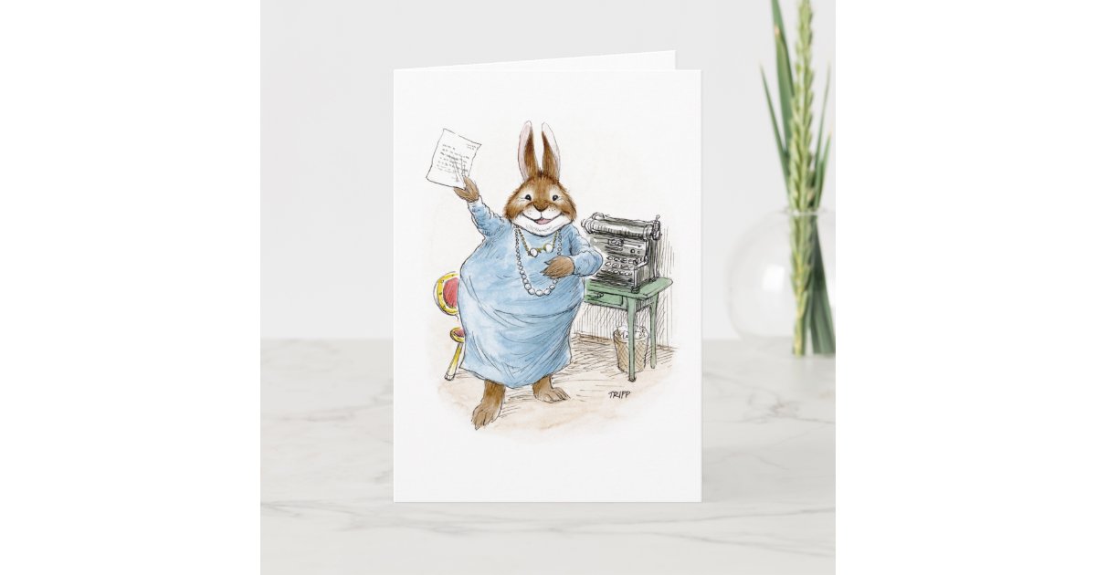 Writer Rabbit Card | Zazzle