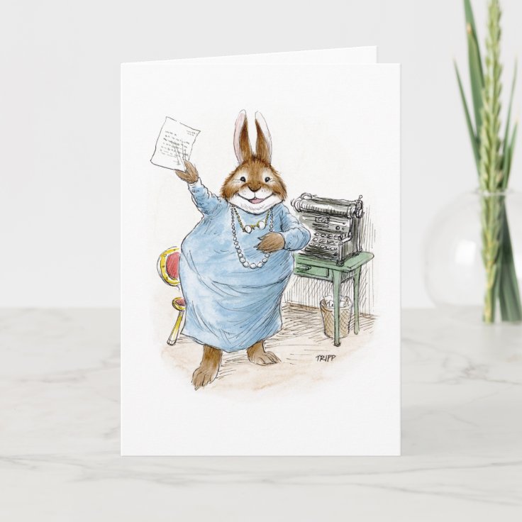 Writer Rabbit Card | Zazzle