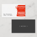 Writer Typewriter Business Card | Zazzle
