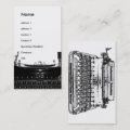 Writer Typewriter Business Card | Zazzle
