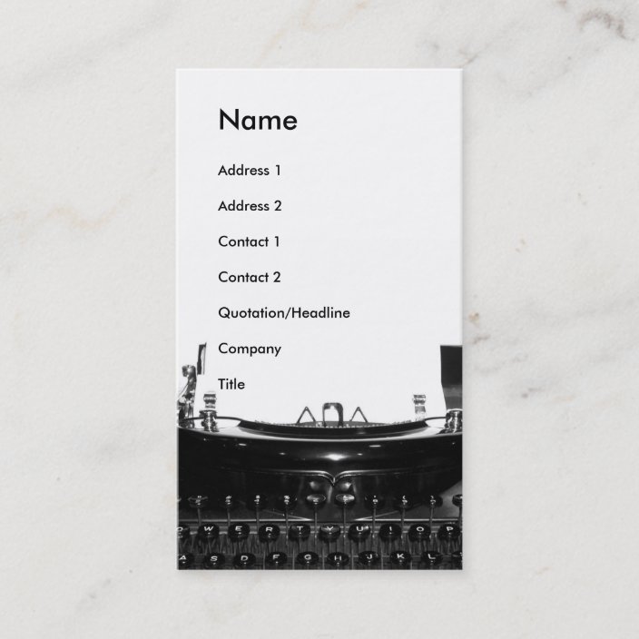 Writer Typewriter Business Card | Zazzle.com