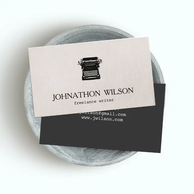 Writer Vintage Typewriter Business Card | Zazzle