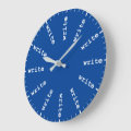Writers Clock Every Hour is Writing Time in Blue | Zazzle