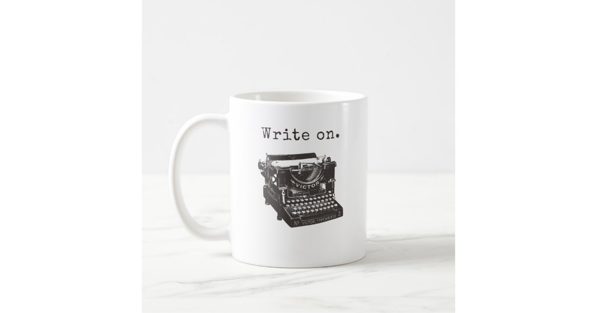 Writers Coffee Mug, typewriter, heart, write on Mug | Zazzle