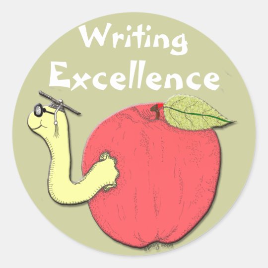 Writing Excellence Sticker | Zazzle.com