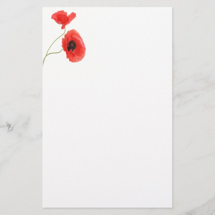 Writing paper poppy | Zazzle.com