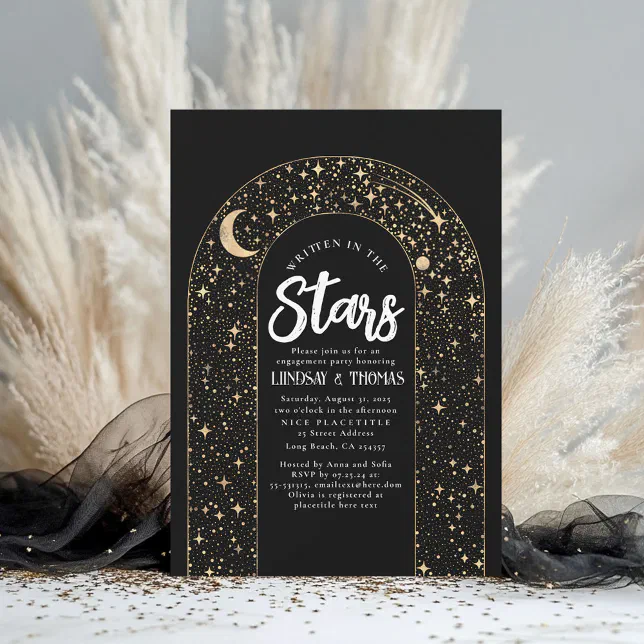 Written in the Stars Celestial Engagement Party Invitation | Zazzle