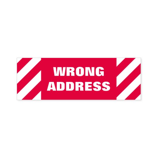"WRONG ADDRESS" Self-Inking Rubber Stamp | Zazzle.com
