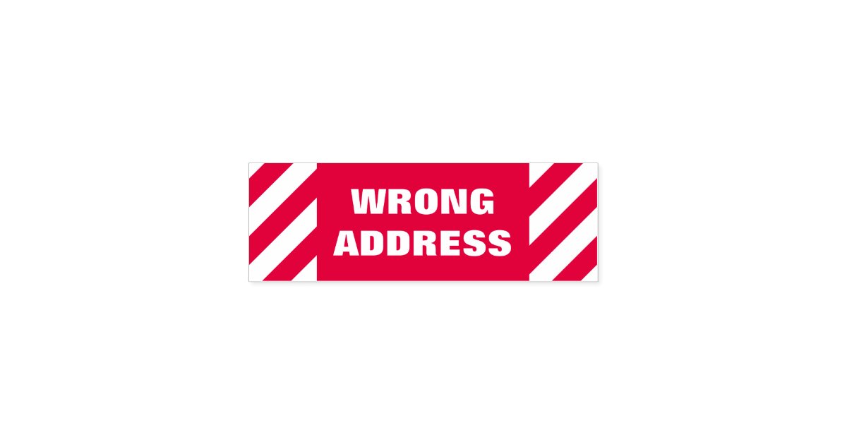 "WRONG ADDRESS" Self-Inking Rubber Stamp | Zazzle
