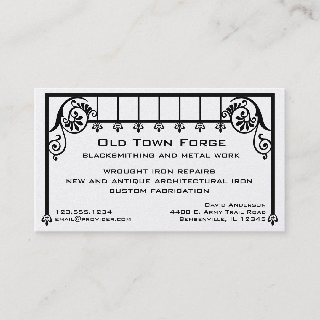 Wrought Iron Business Card | Zazzle