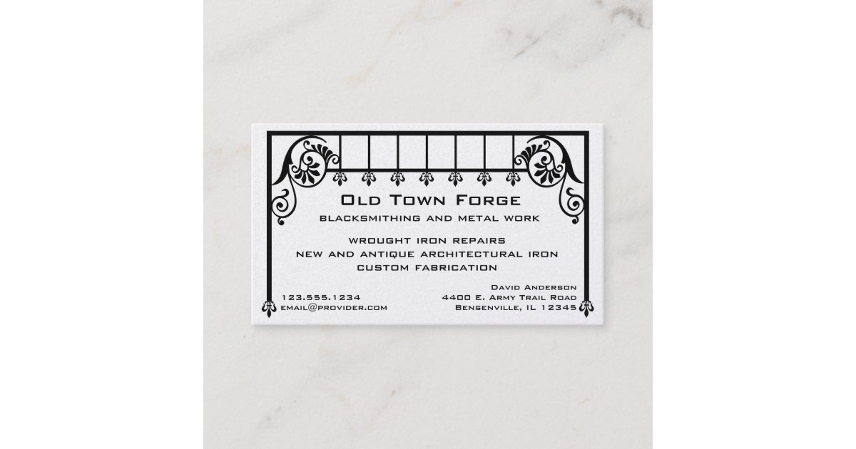 Wrought Iron Business Card | Zazzle