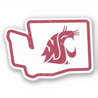 WSU Cougars | Vintage Washington State Sticker | Zazzle