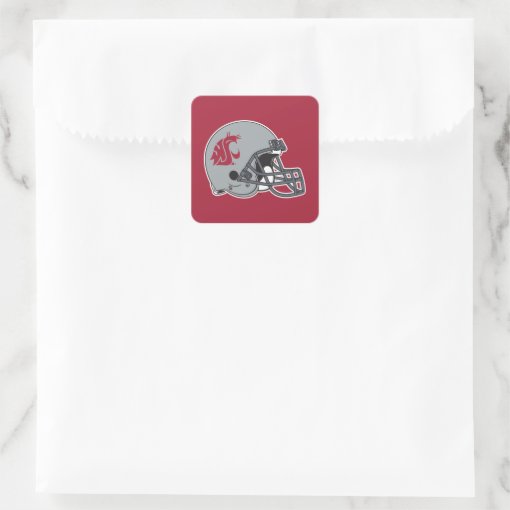 WSU Helmet Square Sticker | Zazzle