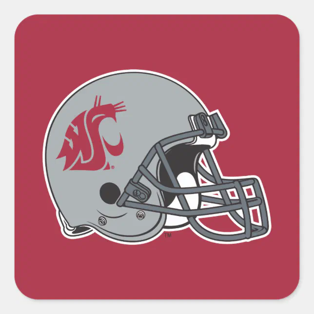WSU Helmet Square Sticker | Zazzle