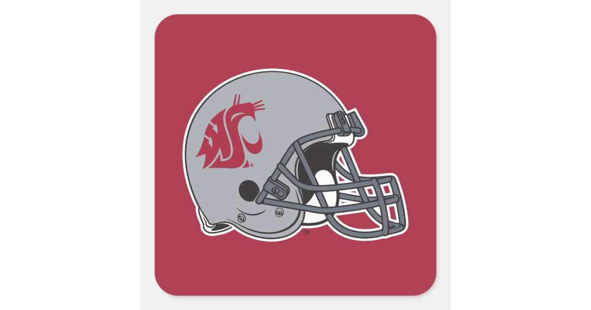 WSU Helmet Square Sticker | Zazzle