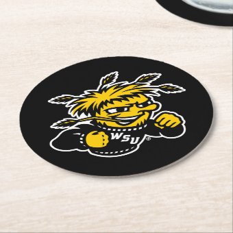 WSU Logo Primary Mark Round Paper Coaster | Zazzle