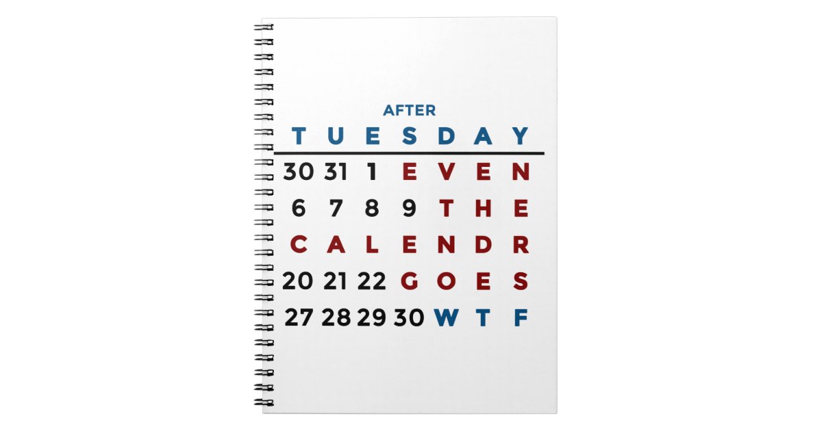 WTF Calendar What The Notebook | Zazzle