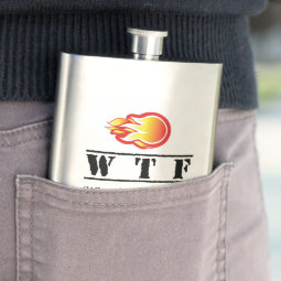 WTF - Where's the Fireball? Hip Flask | Zazzle
