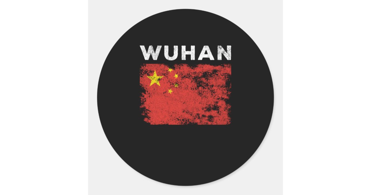 Wuhan China Flag Chinese Souvenir Classic Round Sticker | Zazzle