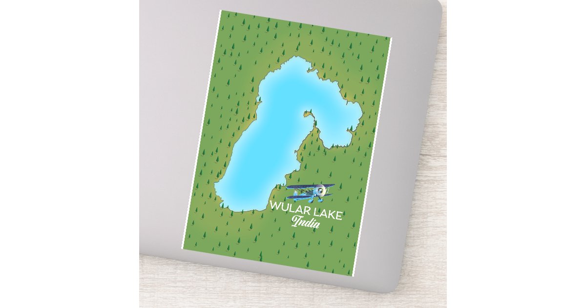 Wular Lake India map Sticker | Zazzle