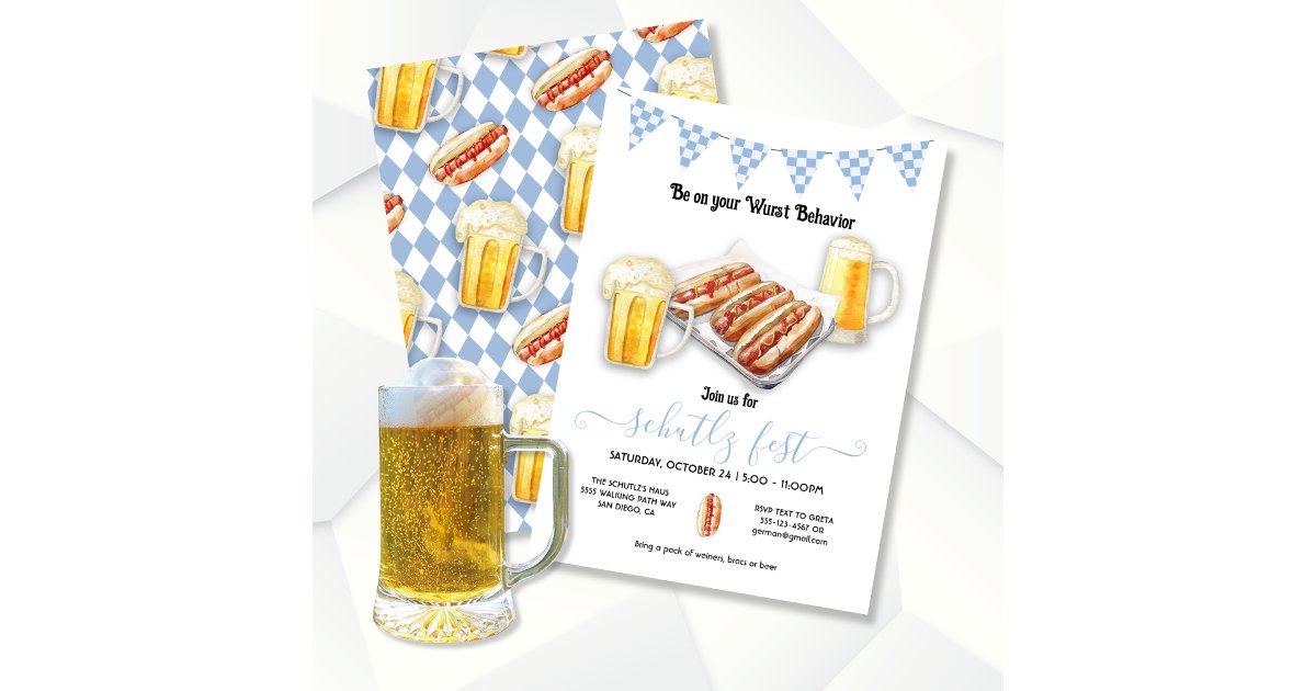 Wurst Behavior Oktoberfest Party Invitation | Zazzle