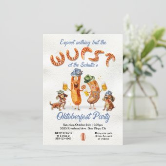 Wurst Oktoberfest Funny Party Invitation | Zazzle