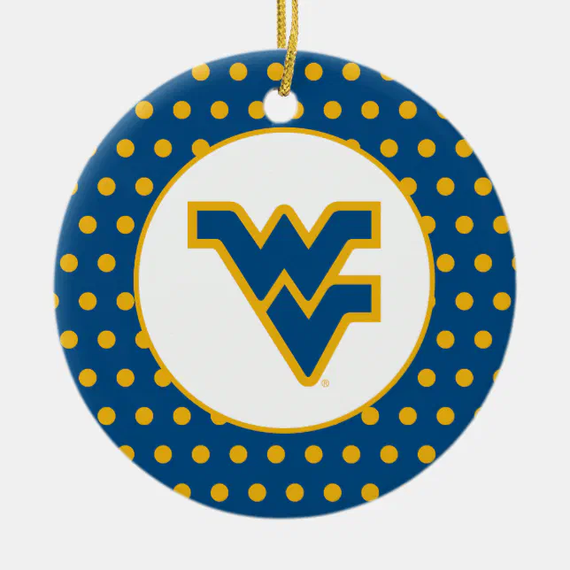 WVU Blue & Gold Ceramic Ornament | Zazzle