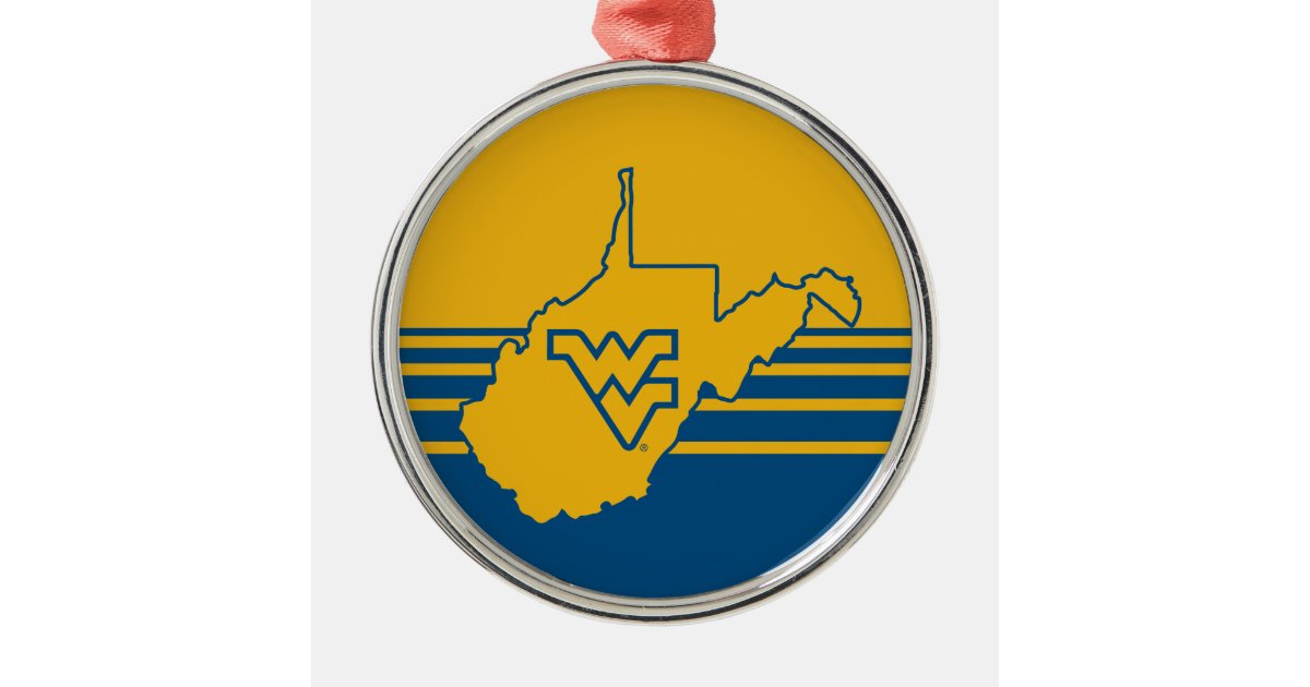 WVU in state of West Virginia Metal Ornament | Zazzle