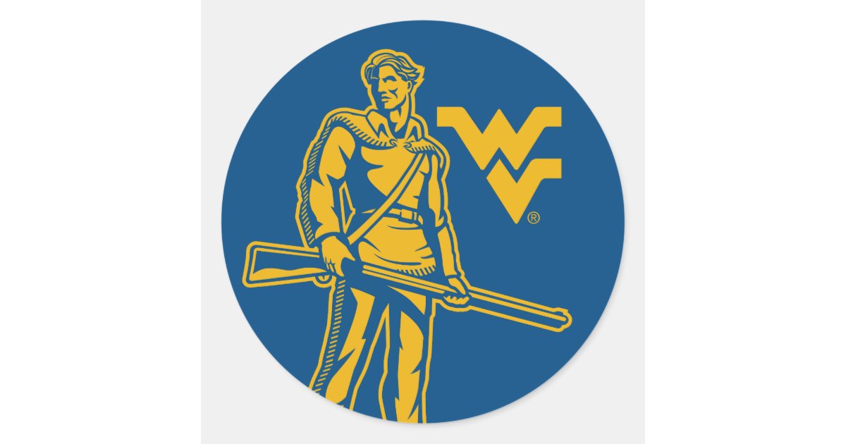 WVU Mountaineer Classic Round Sticker | Zazzle