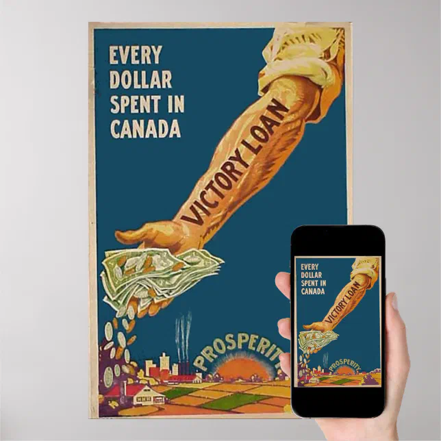 WW1 Canadian Patriotic Canada Prosperity Arm Poster | Zazzle