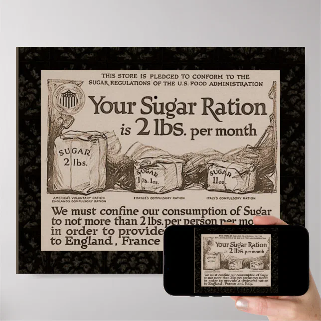 WW1 Sugar Ration Vintage Poster | Zazzle