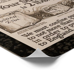 WW1 Sugar Ration Vintage Poster | Zazzle